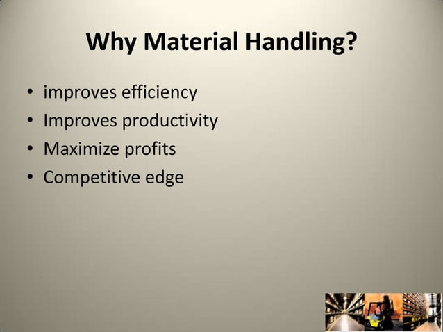 material handling equipment | PPTX