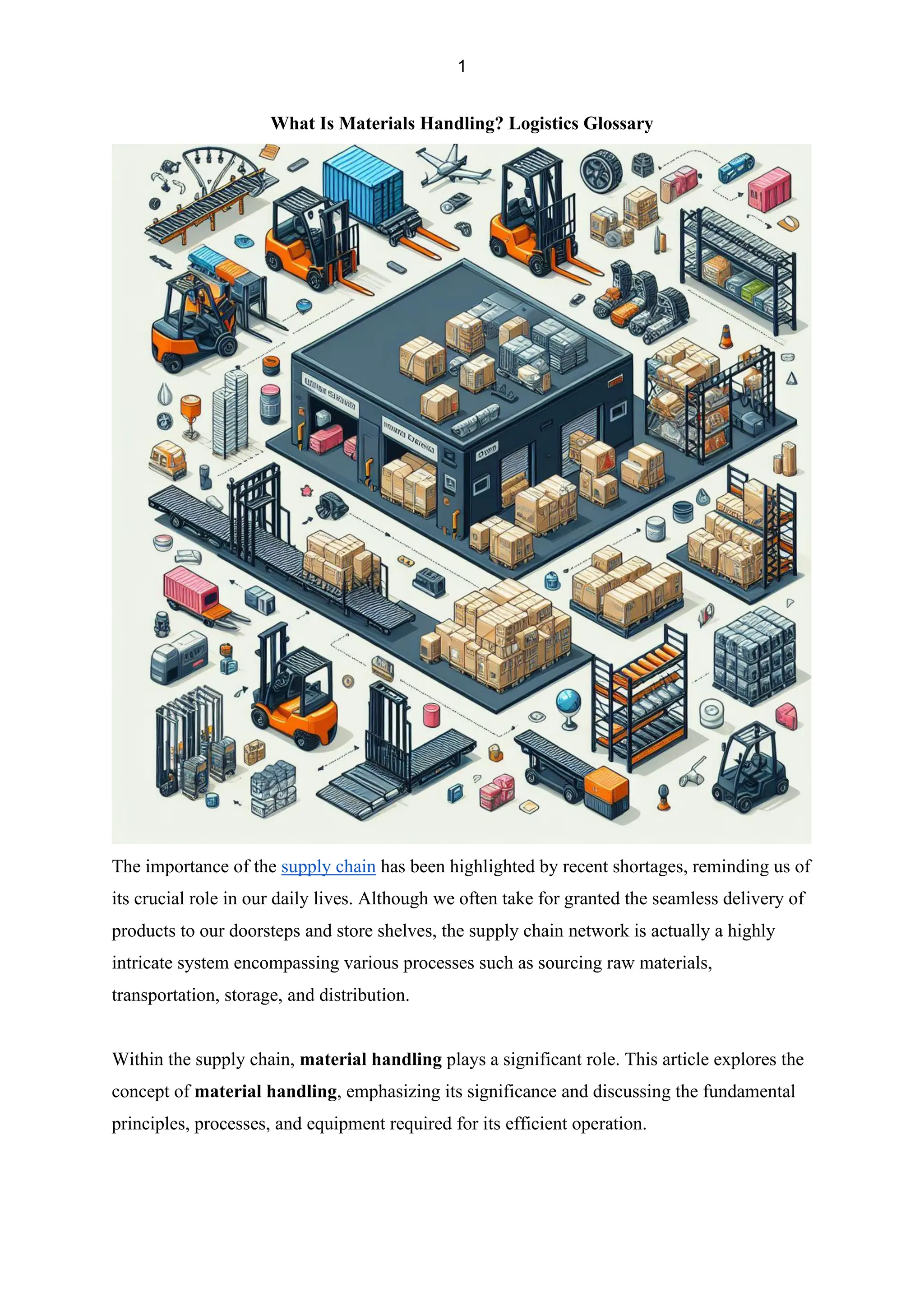 What Is Materials Handling Logistics Glossary Pdf