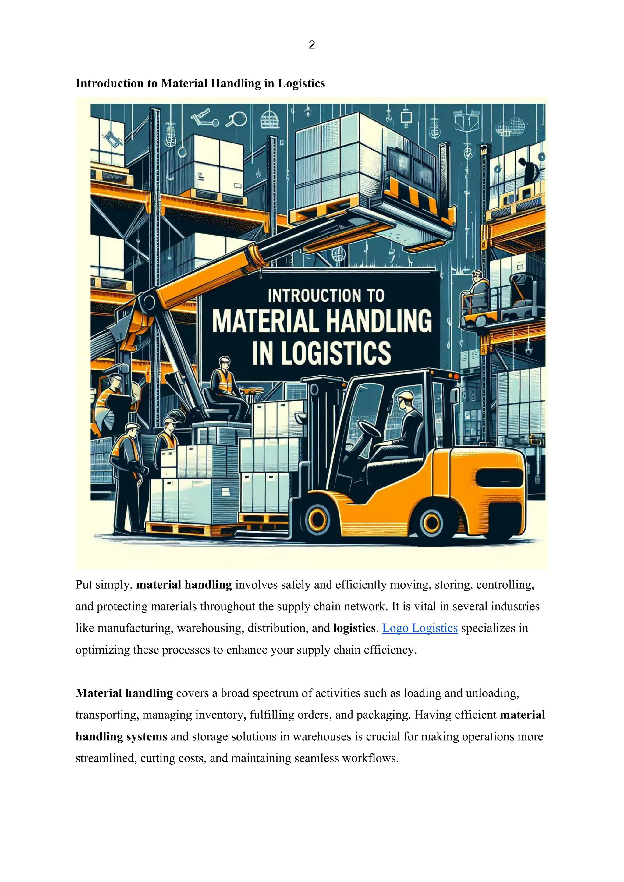 What Is Materials Handling? Logistics Glossary | PDF