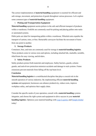 What Is Materials Handling? Logistics Glossary | PDF