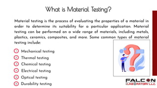 What is material testing and its various types? | PDF