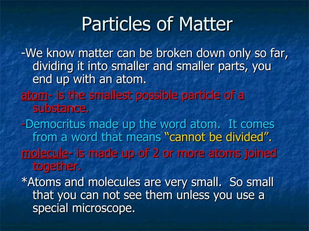 What Is Matter Made Of | PPT