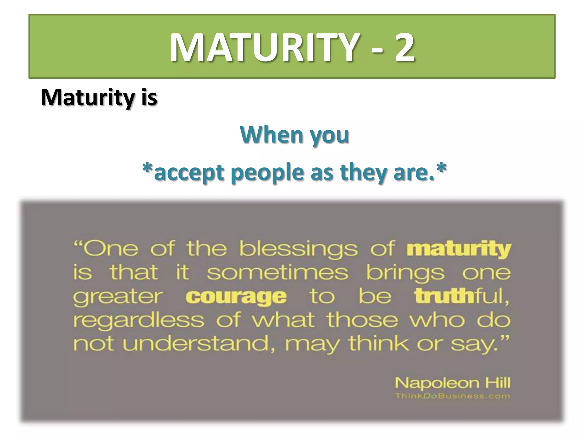 What is maturity | PPTX