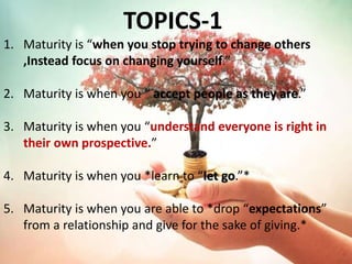 What is maturity | PPTX