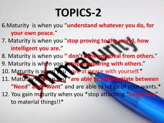 What is maturity | PPTX