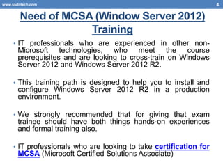 MCSA (Window Server 2012) Training Gurgaon | PPT