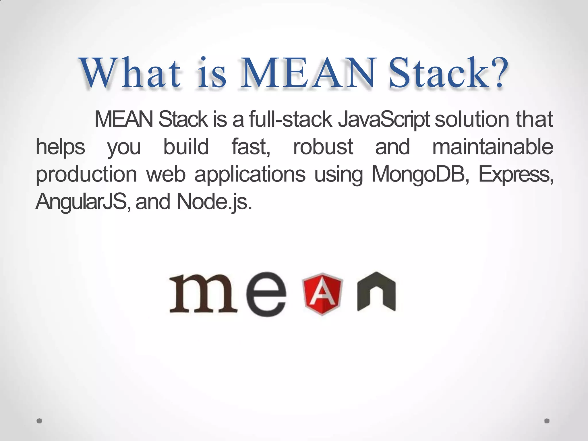 What is Mean Stack Development ? | PPTX