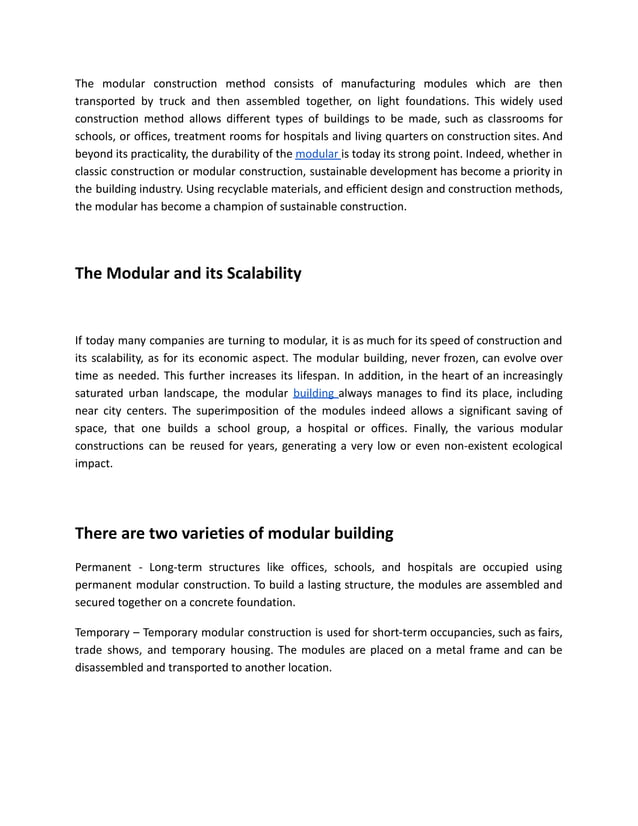 The Advantages and Challenges of Modular Construction | PDF