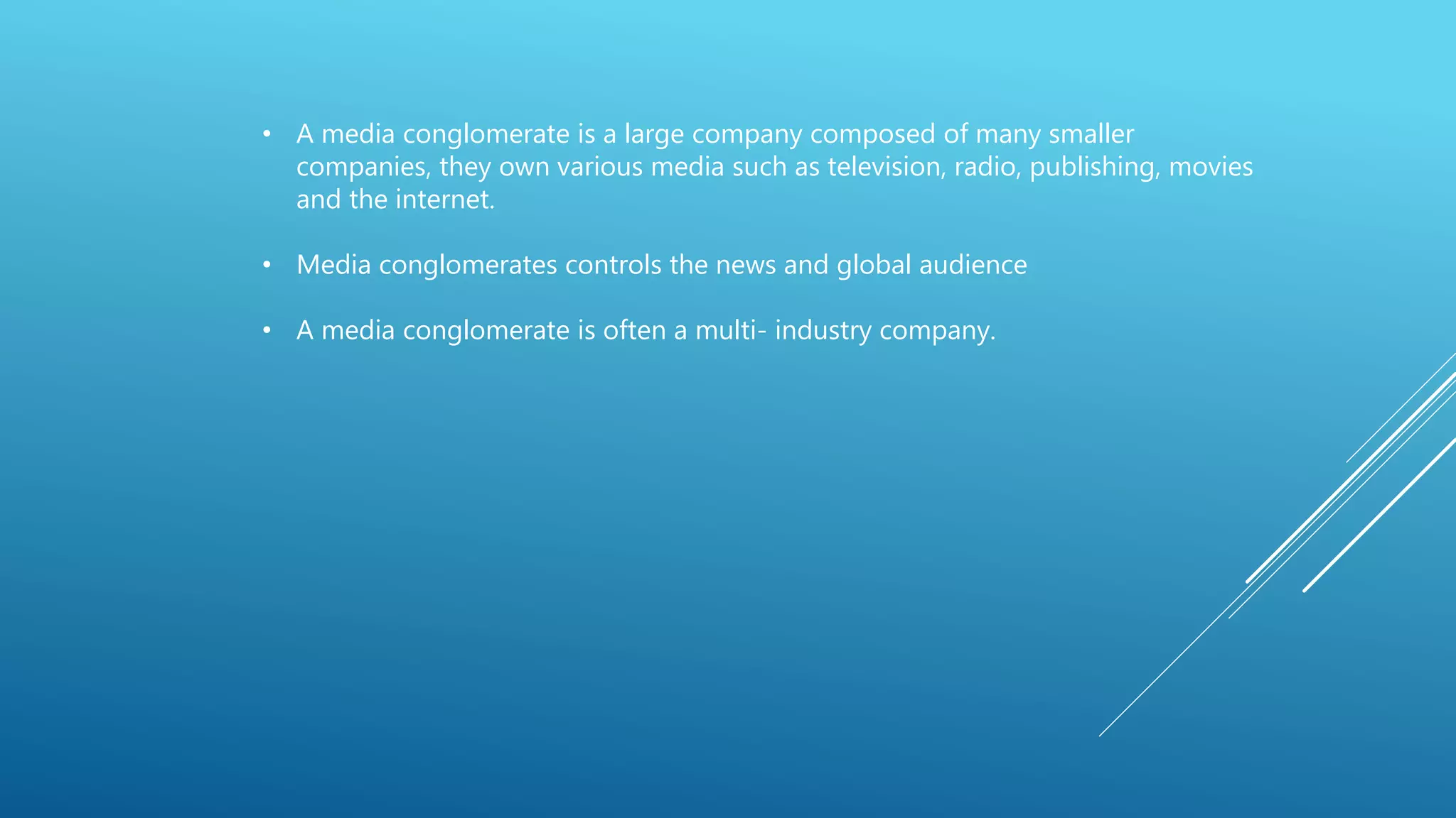 What is media conglomerate | PPTX