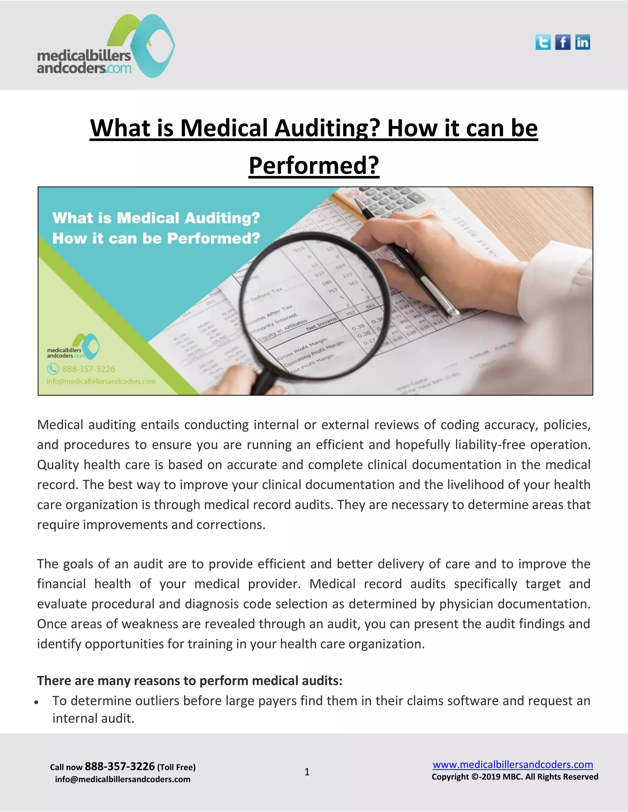What is Medical Auditing? How it can be Performed? | PDF | Healthcare Industry | Industries
