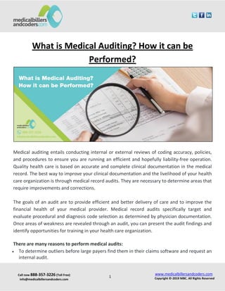 What is Medical Auditing? How it can be Performed? | PDF | Healthcare ...