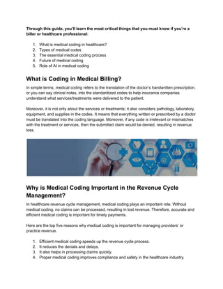 What is Medical Coding & Its Role in Revenue Cycle Management | PDF