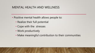 What is mental health grade 11 | PPTX