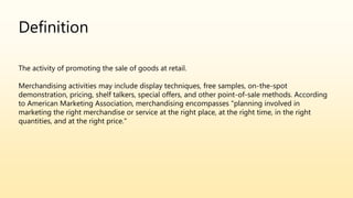 What is merchandise | PPTX