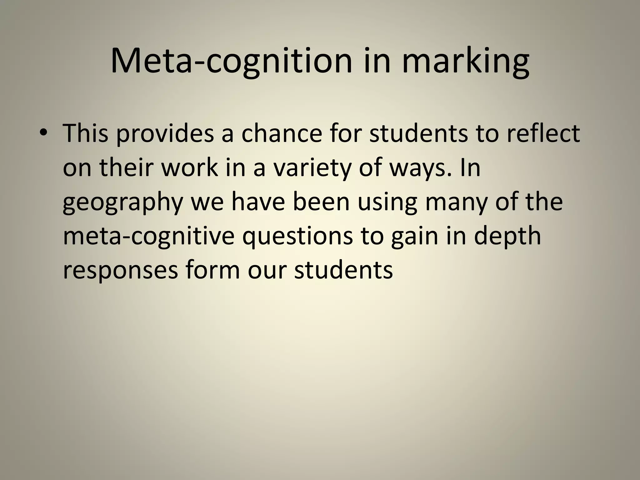 What is meta cognition | PPTX