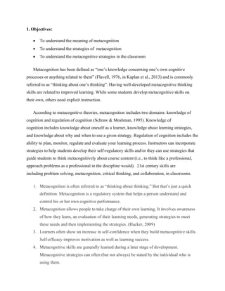 Metacognition | PDF