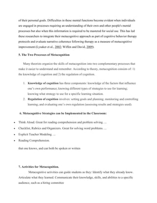 Metacognition | PDF