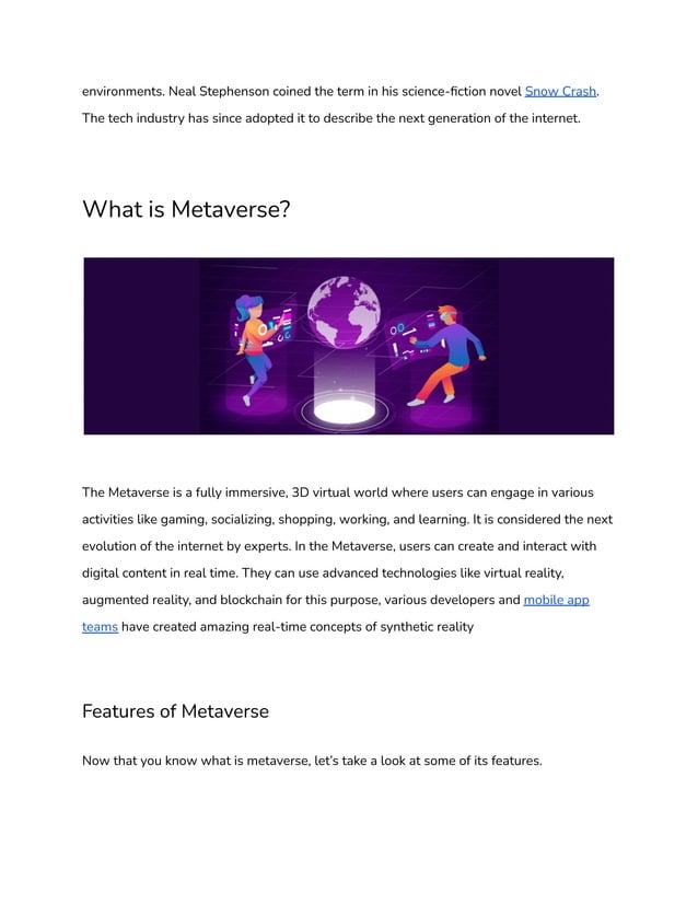 What is Metaverse? A Comprehensive Guide to the Future of Virtual Reality | PDF