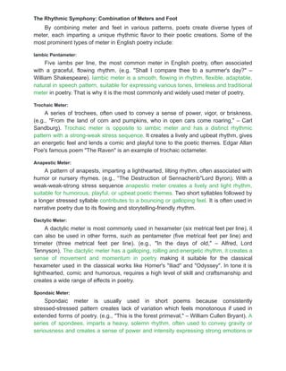 What is Meter in Poetry.pdf | Poetry | Books and Literature
