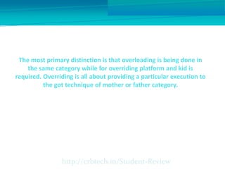 What is method overloading and overriding in java? | PPT