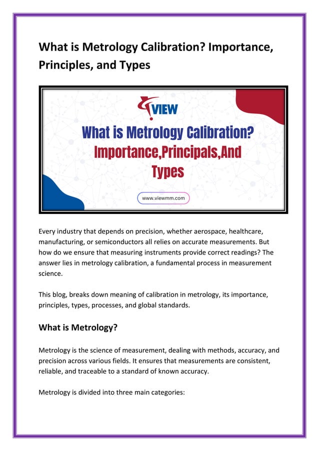 What is Metrology Calibration Importance, Principles, and Types.pdf