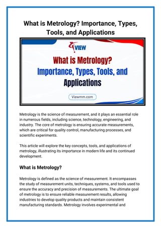 What is Metrology Importance, Types, Tools, and Applications | PDF