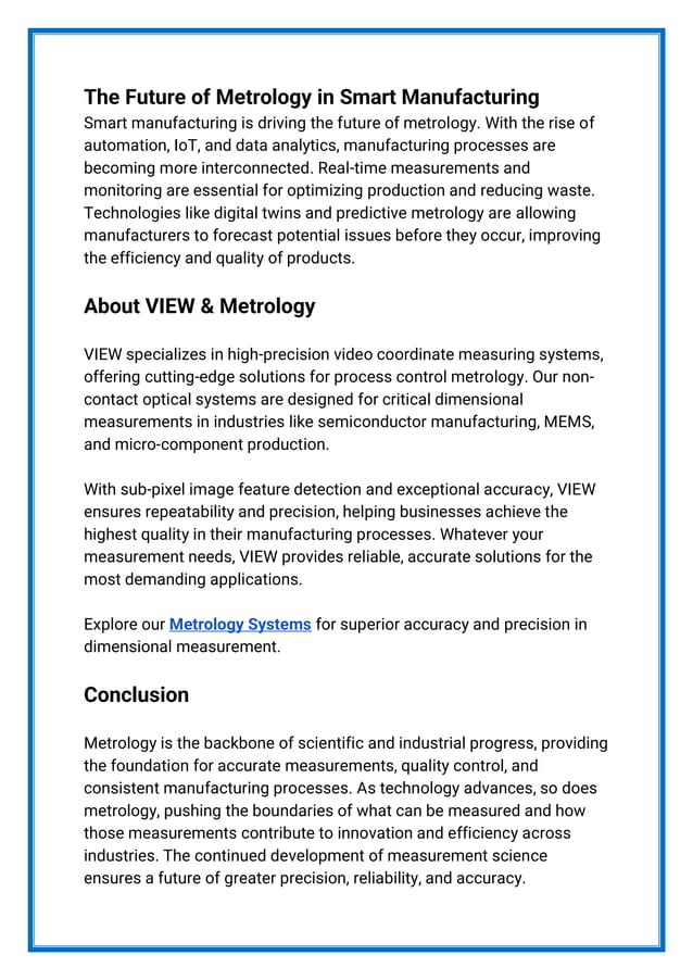 What is Metrology Importance, Types, Tools, and Applications | PDF