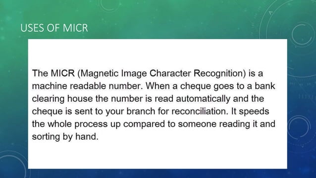 What is micr code? | PPTX