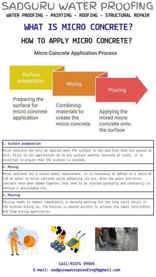 What is Micro Concrete? - Characteristics of Micro Concrete: | PDF