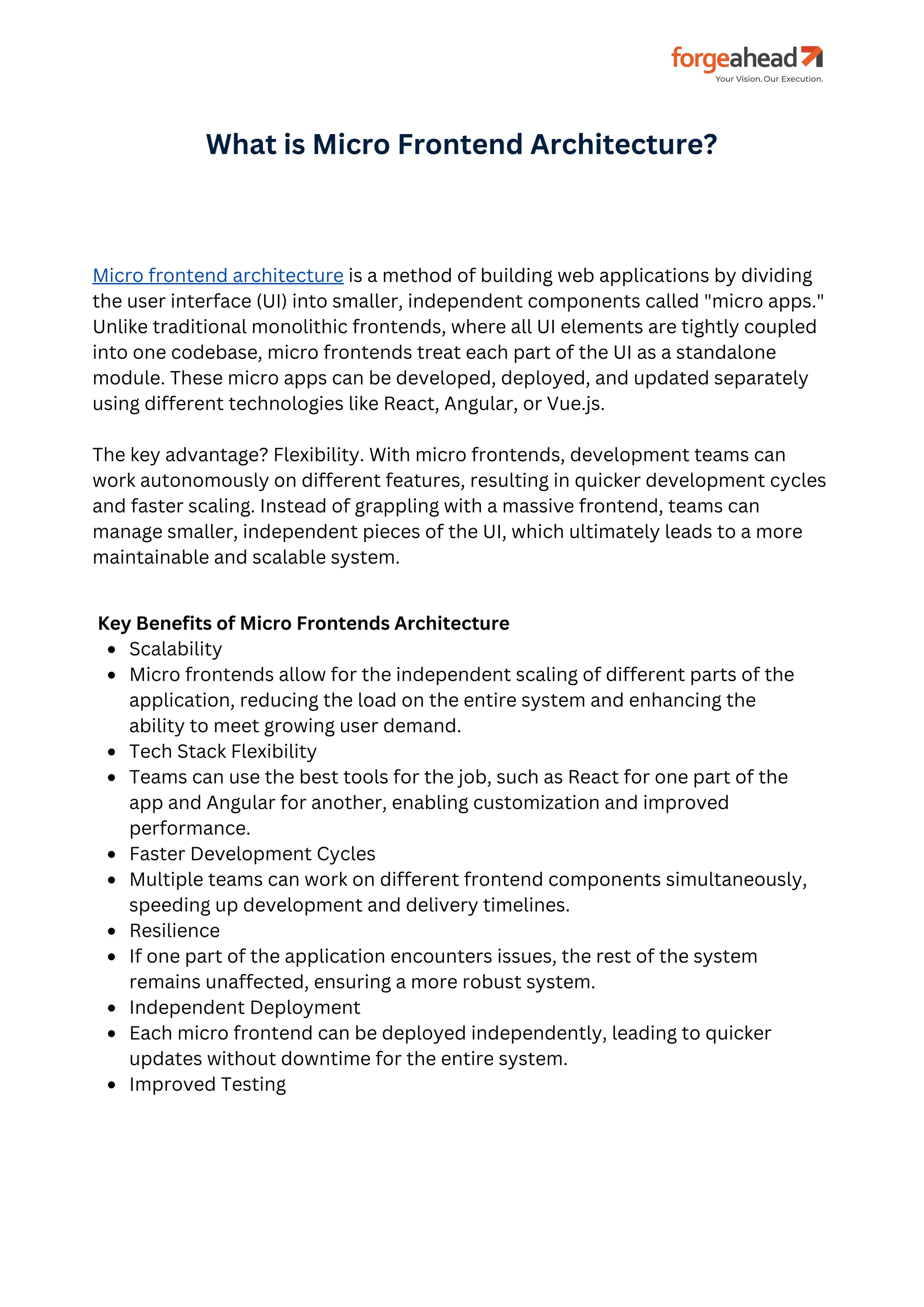 What is Micro Frontend Architecture and its Benefits | PDF