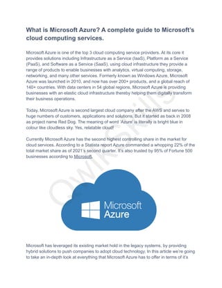 What is Microsoft Azure? | PDF