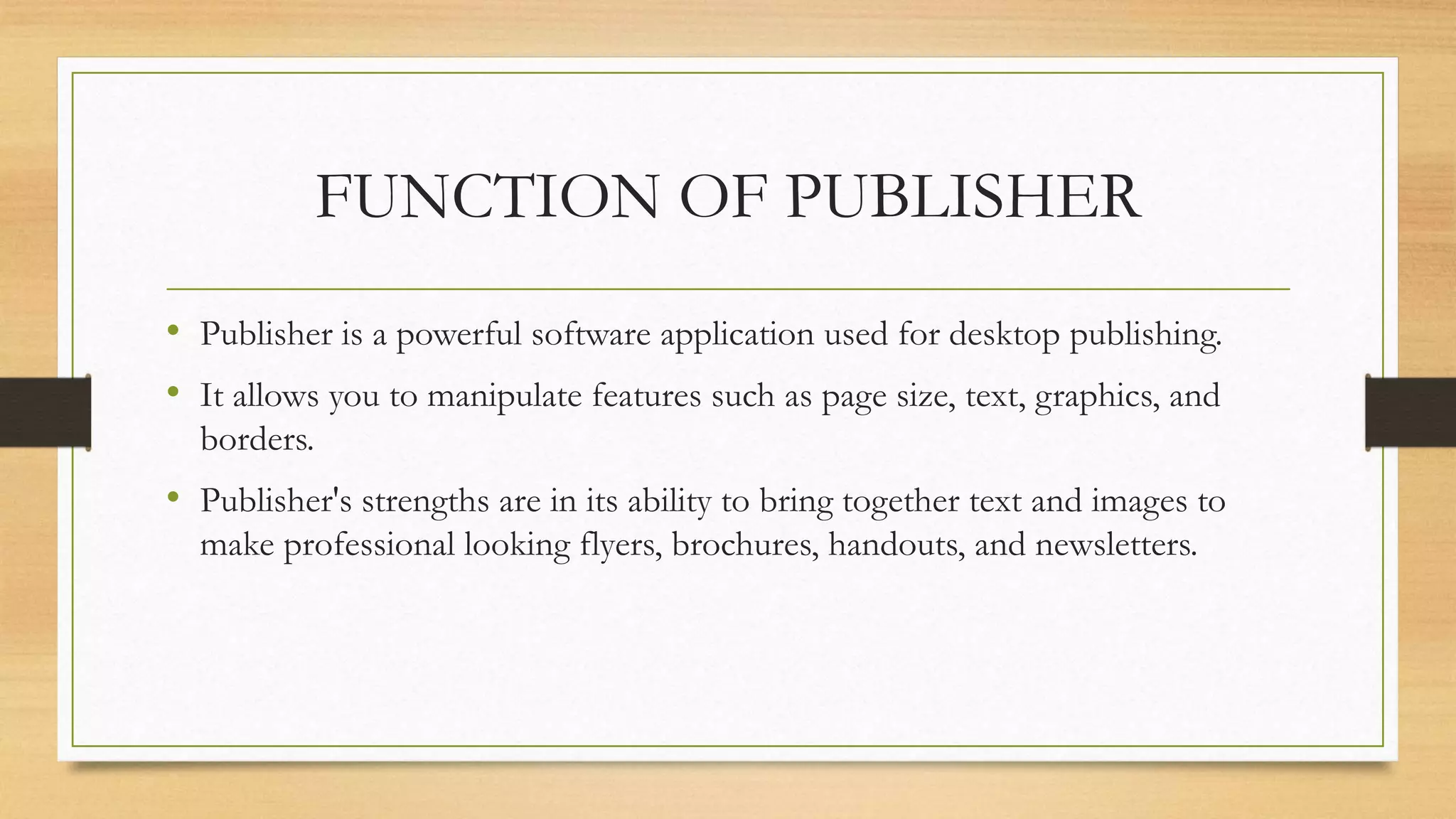 What is microsoft publisher | PPTX