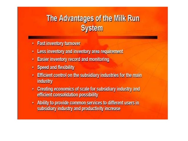 Milk run distribution