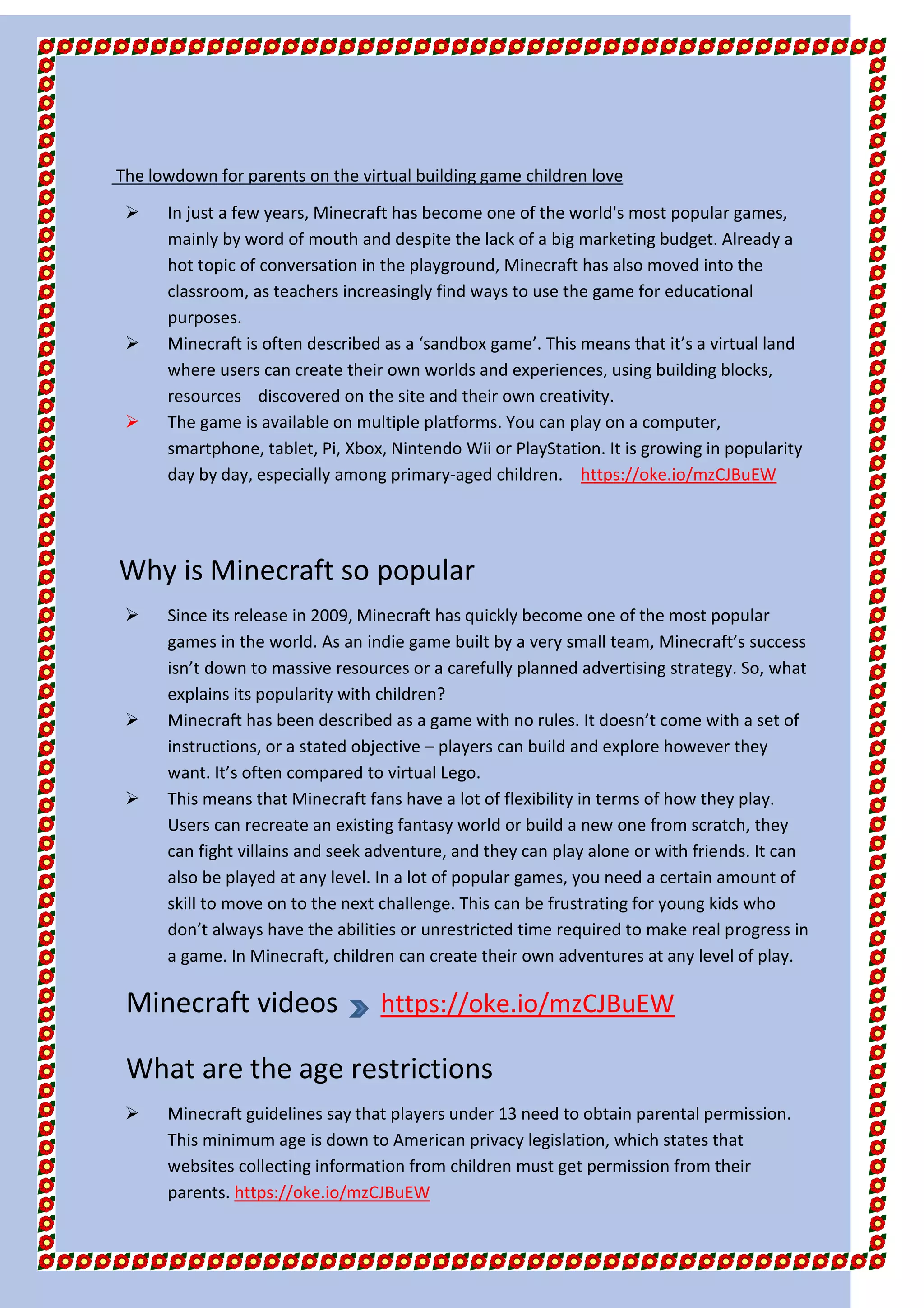 What is minecraft. | PDF