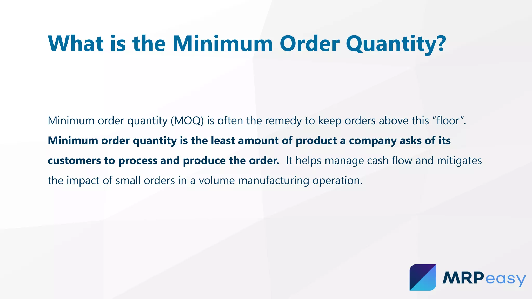 What is minimum order quantity (moq) | PDF