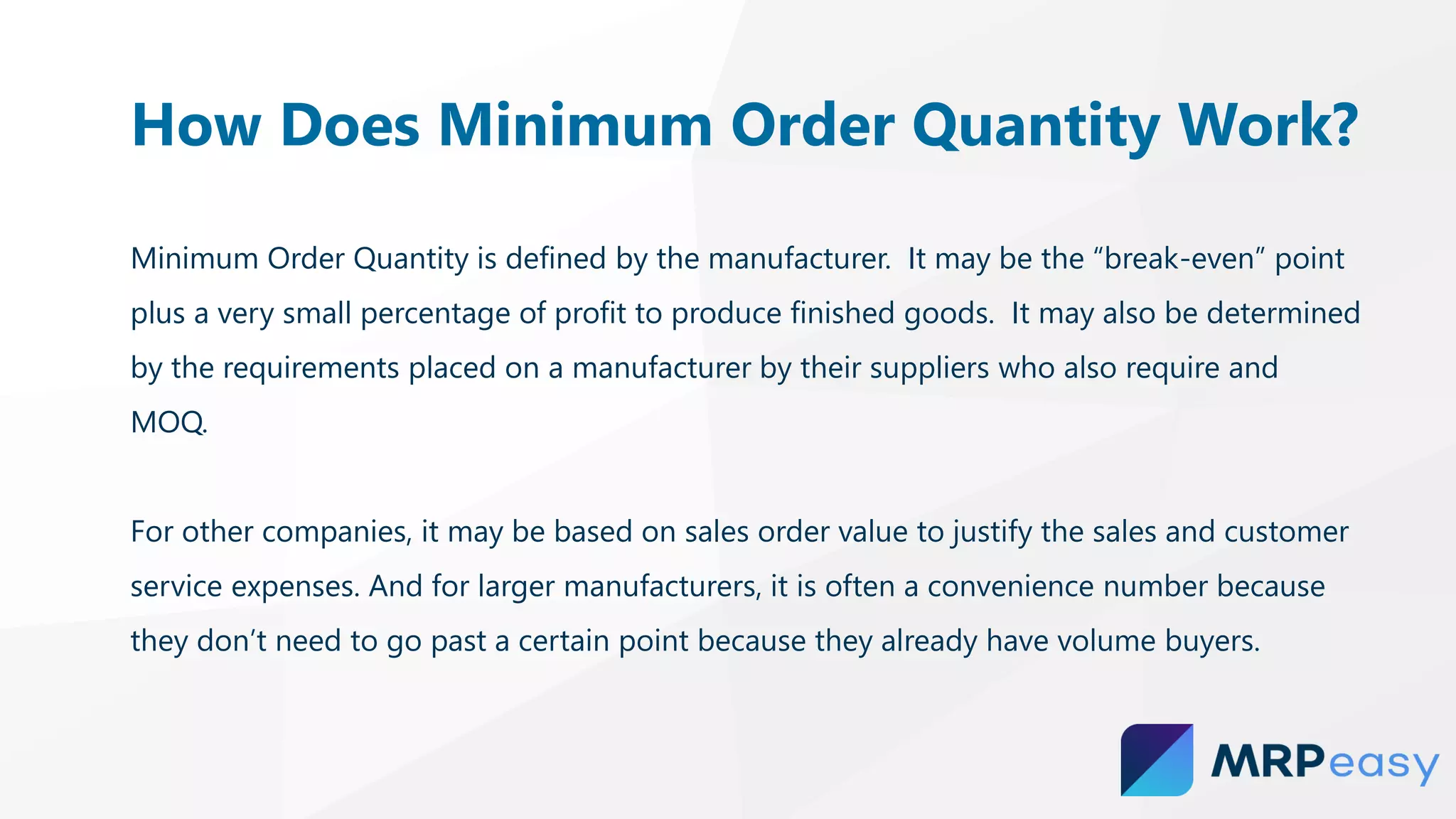 What is minimum order quantity (moq) | PDF