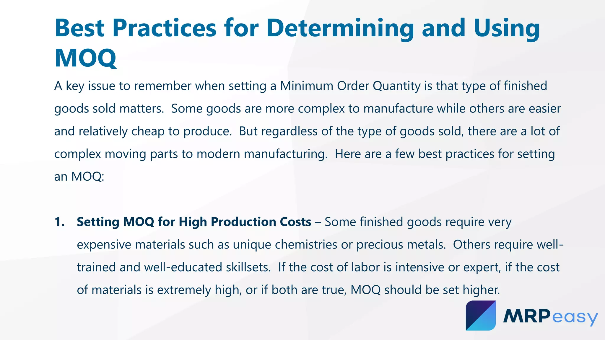 What is minimum order quantity (moq) | PDF