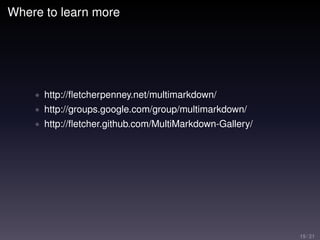 What is mmd - Multi Markdown ? | PPT