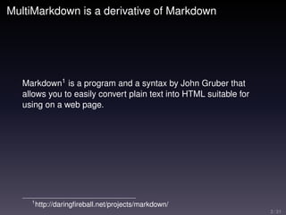 What is mmd - Multi Markdown ? | PPT