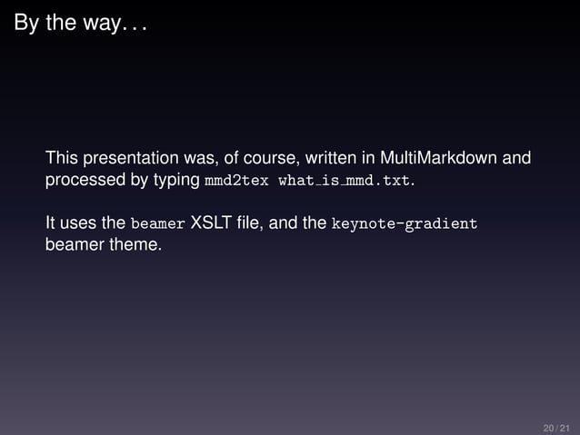What is mmd - Multi Markdown ? | PPT