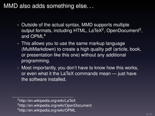 What is mmd - Multi Markdown ? | PPT