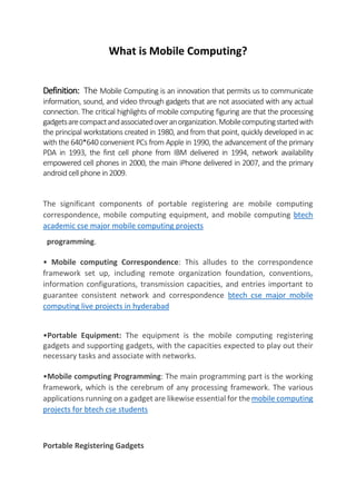 What is Mobile Computing.pdf | Computing | Technology & Computing