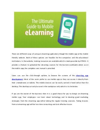 What is mobile elearning and how to use it