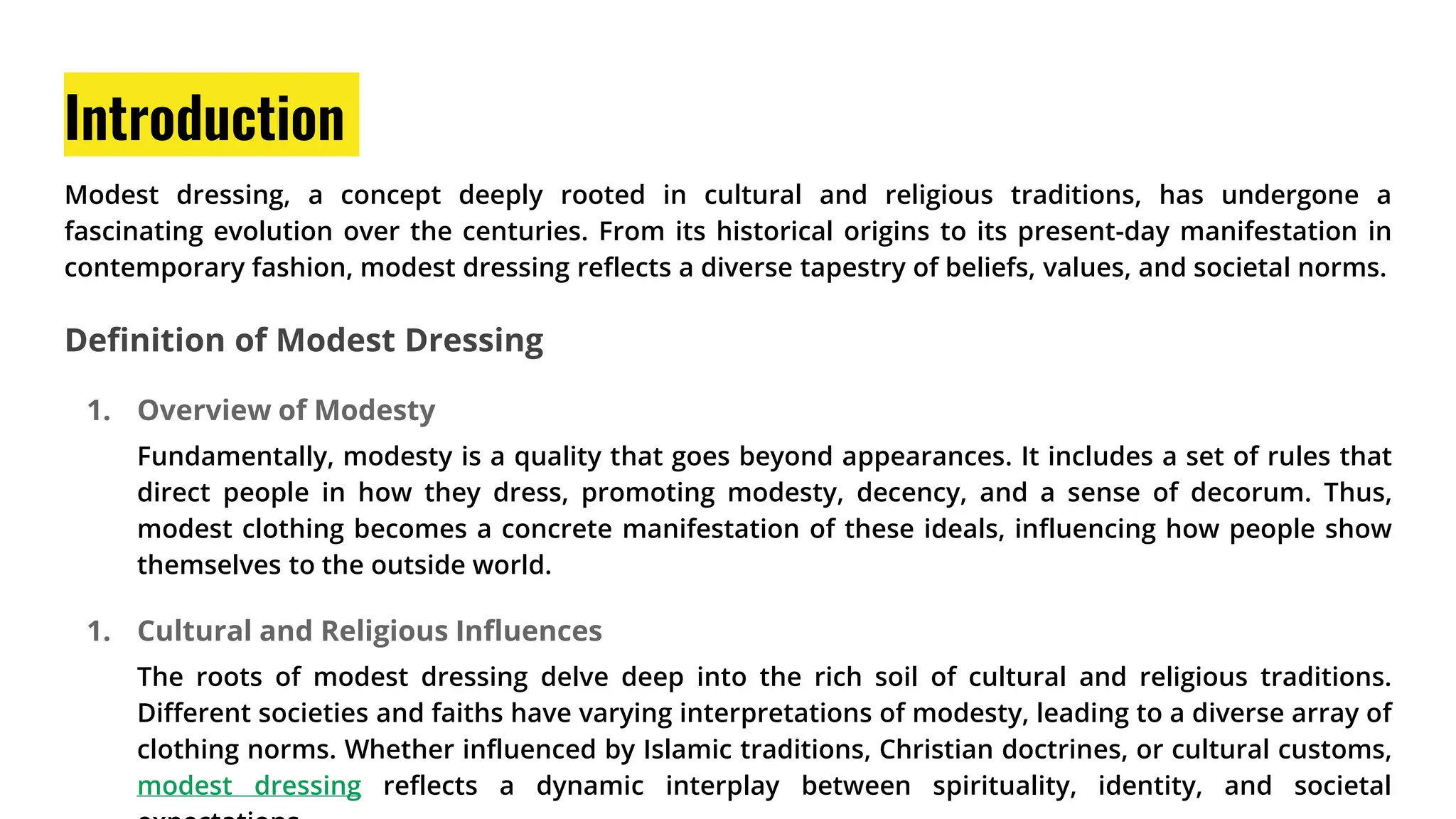 What is Modest Dressing | PPTX