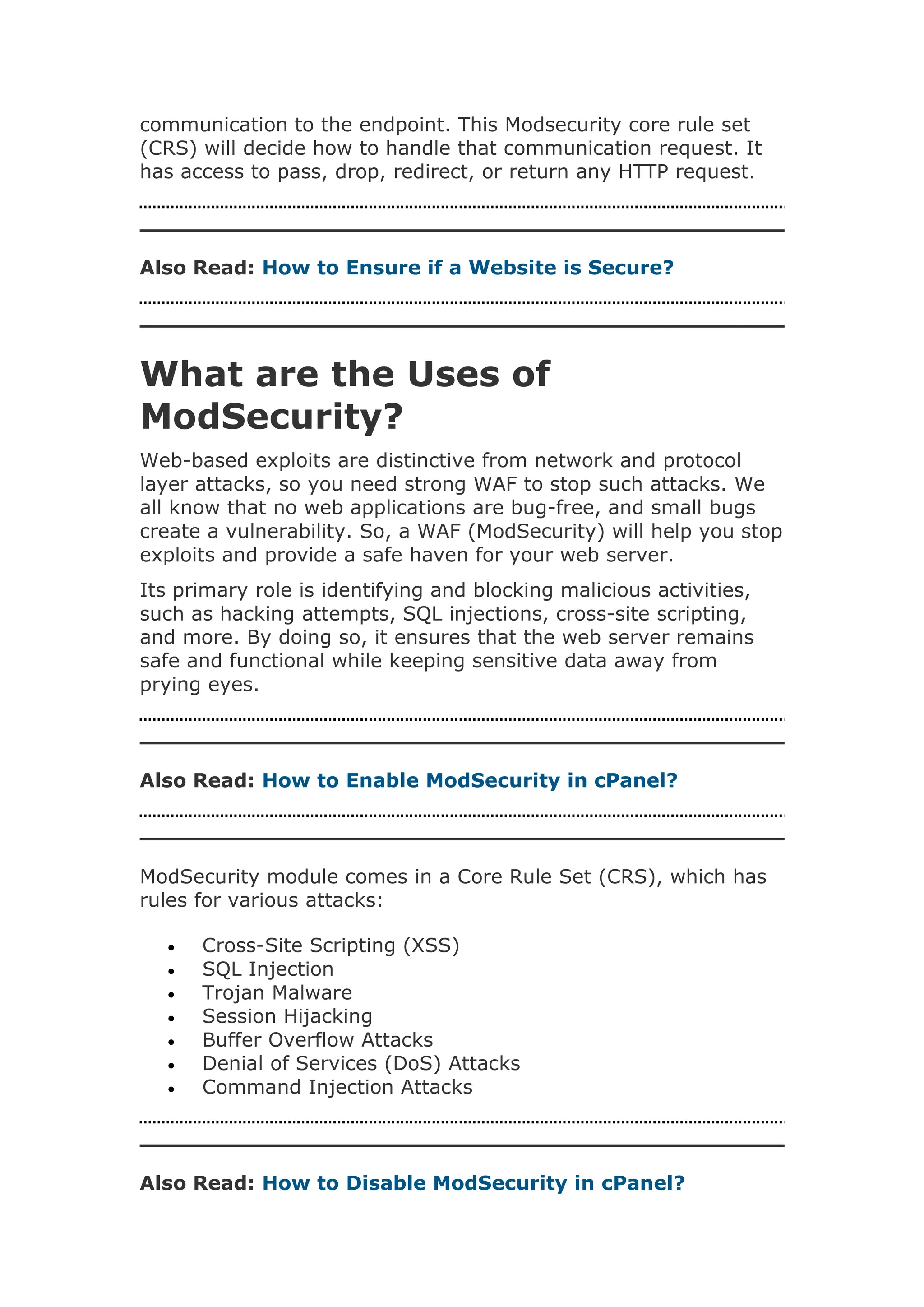 What is ModSecurity and Its Usage.pdf