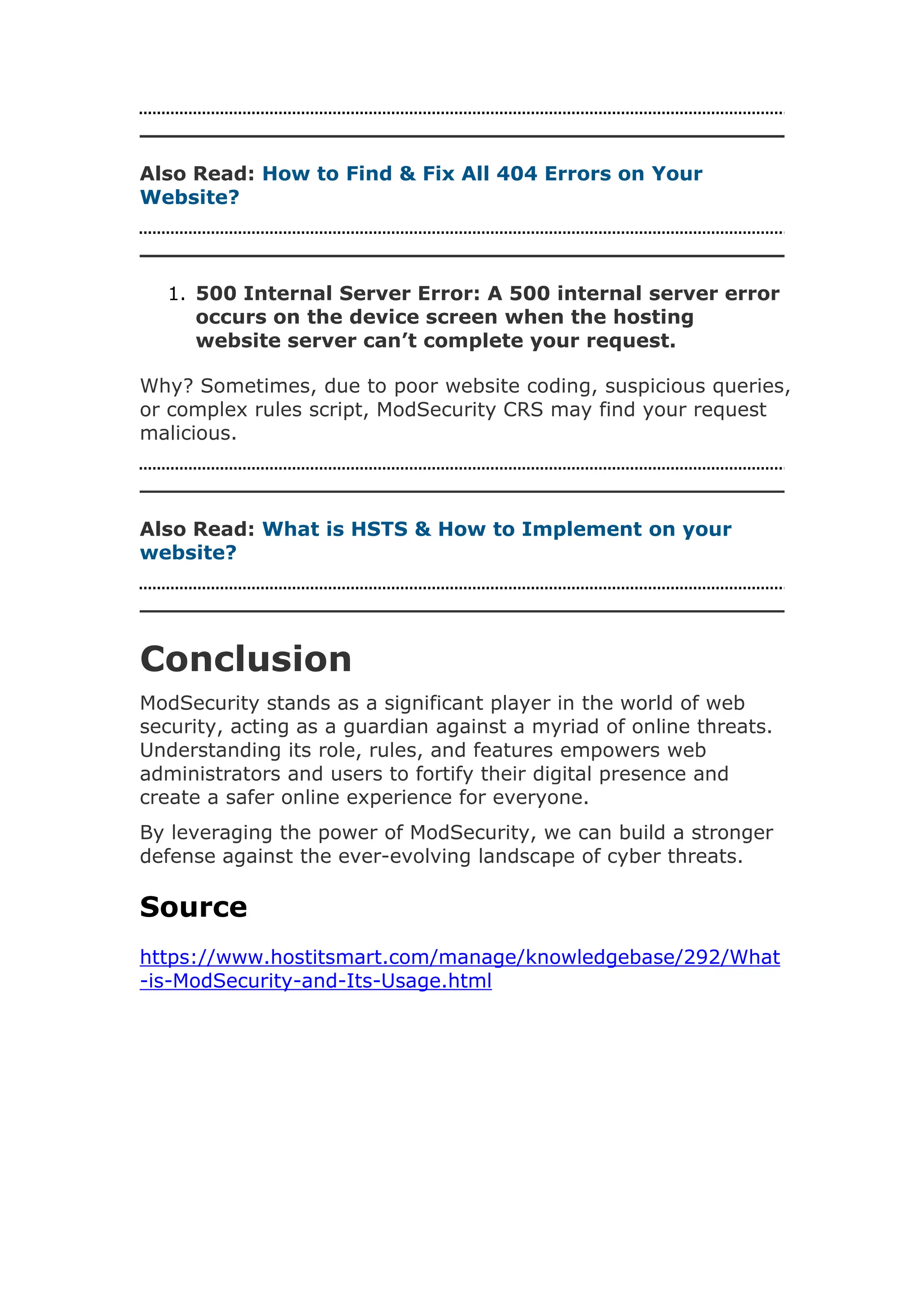 What is ModSecurity and Its Usage.pdf