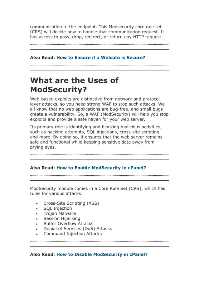 What is ModSecurity and Its Usage.pdf