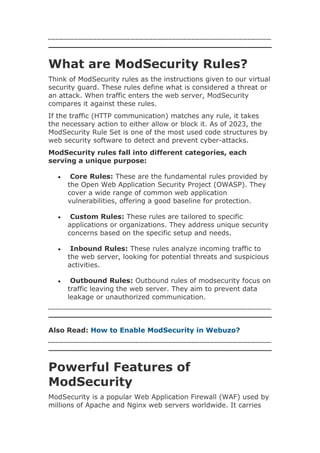What is ModSecurity and Its Usage.pdf