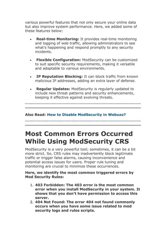 What is ModSecurity and Its Usage.pdf