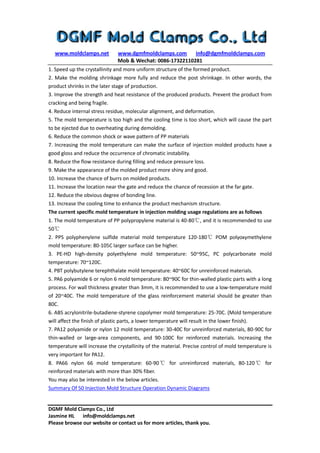 What is mold temperature in injection molding? | PDF